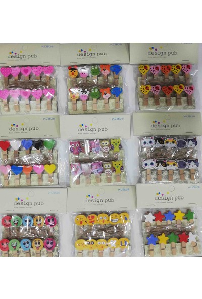 10'lu Şekilli Ahşap Mandallar 3.5cm (10'lu Set-12 Paket) 10'lu Şekilli Ahşap Mandallar 3.5cm (10'lu Set-12 Paket)