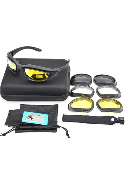 Polarize UV400 Taktik Gözlük C5 Çekim Gözlük 4 Lens Polarize UV400 Taktik Gözlük C5 Çekim Gözlük 4 Lens