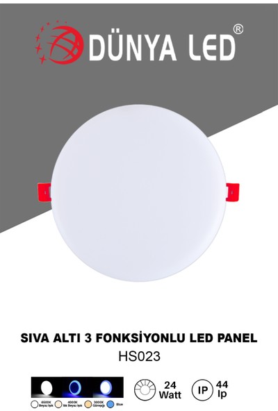 Dünya LED HS023/3 24W Sıva Altı Akrilik LED Panel 3000K Günışığı Drıver Hediye Dünya LED HS023/3 24W Sıva Altı Akrilik LED Panel 3000K Günışığı Drıver Hediye