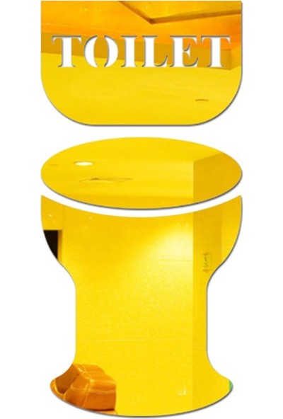 Sheng Store 3D Ayna Duvar Stickerı-Altın