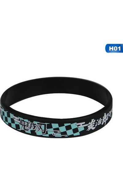 Generic Karikatür Anime Demon Slayer Kimetsu Hiçbir Yaiba Cosplay Sahne Tanjirou Silikon Bilezik Mücevherat Generic Karikatür Anime Demon Slayer Kimetsu Hiçbir Yaiba Cosplay Sahne Tanjirou Silikon Bilezik Mücevherat