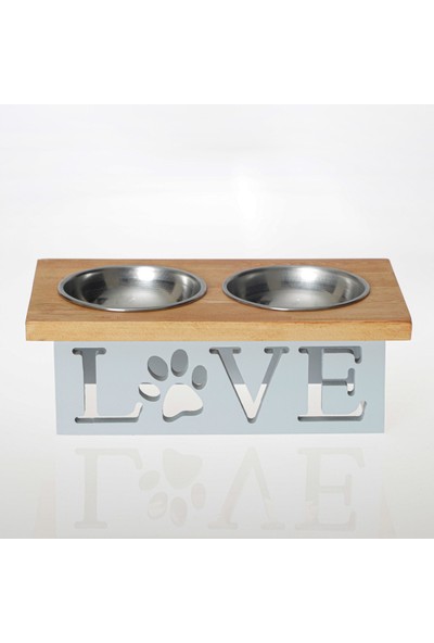 Woodenby Ahşap Kedi-Köpek (Küçük Irk) Çelik Kaseli Mama ve Su Kabı Woodenby Ahşap Kedi-Köpek (Küçük Irk) Çelik Kaseli Mama ve Su Kabı