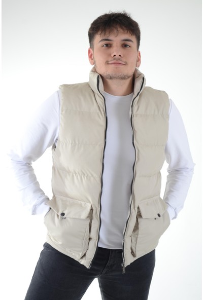 Wearz Kapaklı Geniş Çift Cepli Ekstra Dolumlu Şişme Yelek