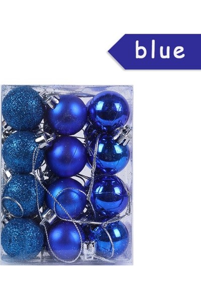 24 Uds. Noel Topları As Ağacı Süsler-Mavi