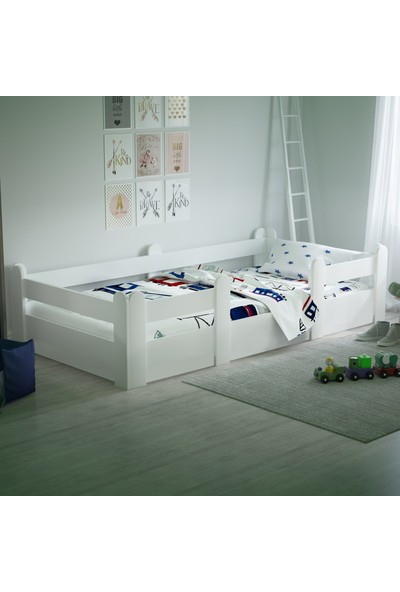 Tulip Life Montessori Karyola Beyaz (90 x 190 Cm) Yatak Uyumlu Çocuk Yatağı 203