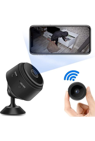 Sanlindou Mini A9 Kablosuz Wifi 1080P HD Güvenlik Kamerası -Siyah (Yurt Dışından)