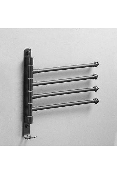 Sanlindou Paslanmaz Çelik Dönebilen Banyo Havlu Askısı - Siyah (Yurt Dışından)