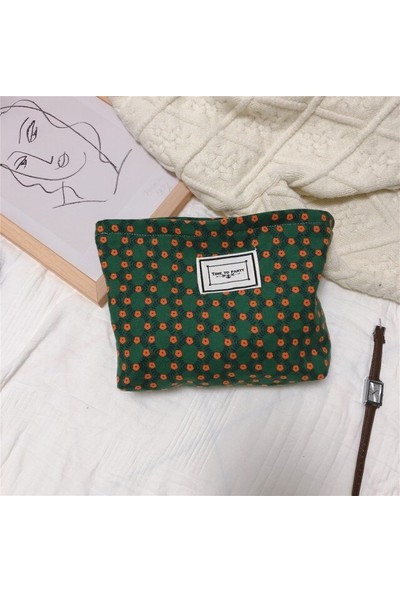 Generic Çiçek Pamuk Makyaj Çantası El Çanta Bezi Sanat Makyaj Çantası Sanatsal Stil El Çantası Büyük Kapasiteli Depolama ve Bitirme Çantası | Kozmetik Çanta ve Amp;davalar (Yurt Dışından)