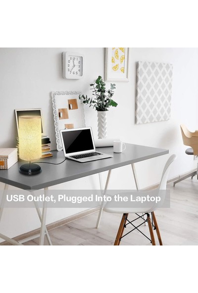 SLD Lambalar [2 Paket] Dokunmatik Başucu Masa Lambası Kısılabilir Masa Lambası DC5V USB Arayüzü Siyah Taban Gecesi (Yurt Dışından)