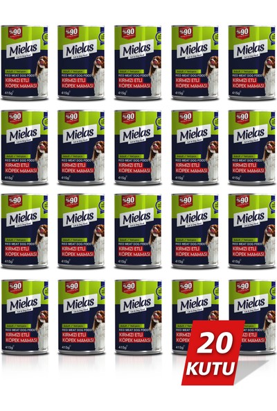 Mielas Yetişkin Köpek Konservesi Kırmızı Etli 20'li 415GR