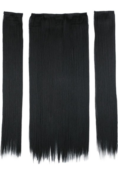 Bernam Fiber Sentetik Düz Yarım Ay + 2 Yan Çıt Çıt - Siyah Bernam Fiber Sentetik Düz Yarım Ay + 2 Yan Çıt Çıt - Siyah