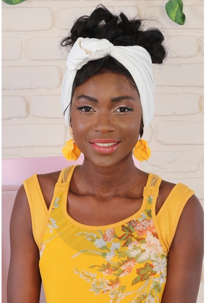 Bandana Saç Bandı Krem