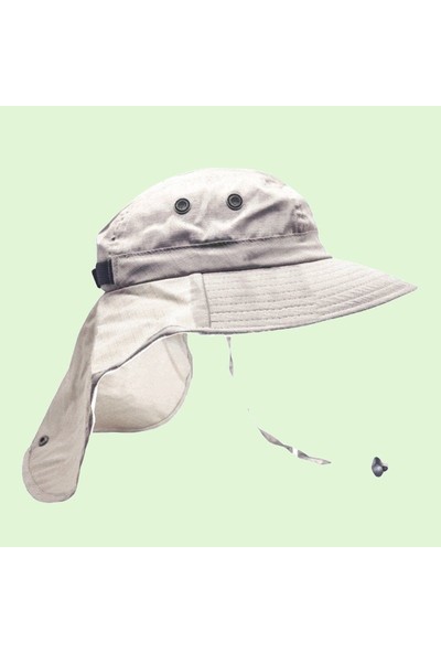 Krem Beyaz Ayarlanabilir Özellikli Outdoor Bahçe - Safari Şapkası
