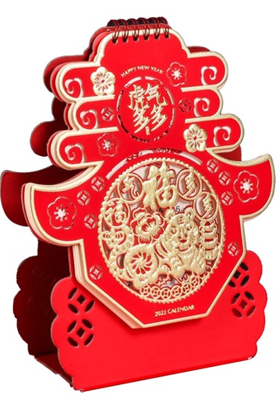 Farfi Figürlü Masa Takvimi - Kırmızı (Yurt Dışından)