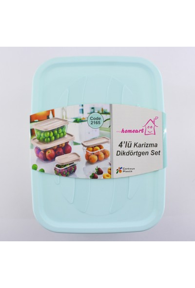 Çankaya Plastik Karizma Dikdörtgen Saklama Kabı 4'lü Set - 5,65LT Çankaya Plastik Karizma Dikdörtgen Saklama Kabı 4'lü Set - 5,65LT