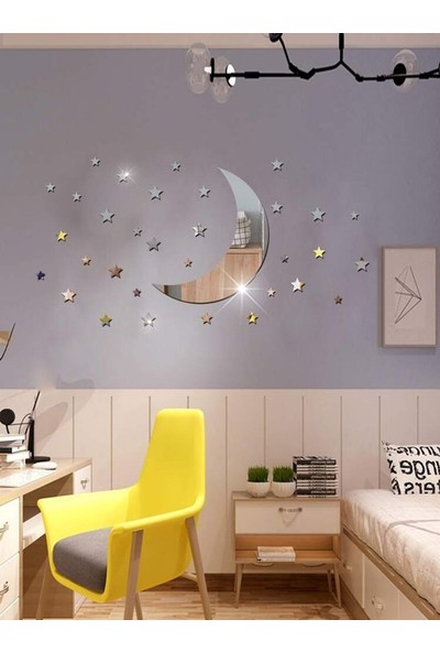 İmpivo Romantik Gökyüzü Temalı Aynalı Pleksi Duvar Dekoru