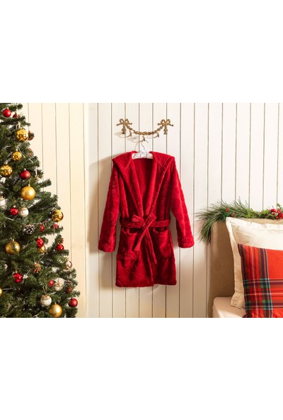 Madame Coco Simone Jakarlı Kapüşonlu Sabahlık - Bordo Madame Coco Simone Jakarlı Kapüşonlu Sabahlık - Bordo