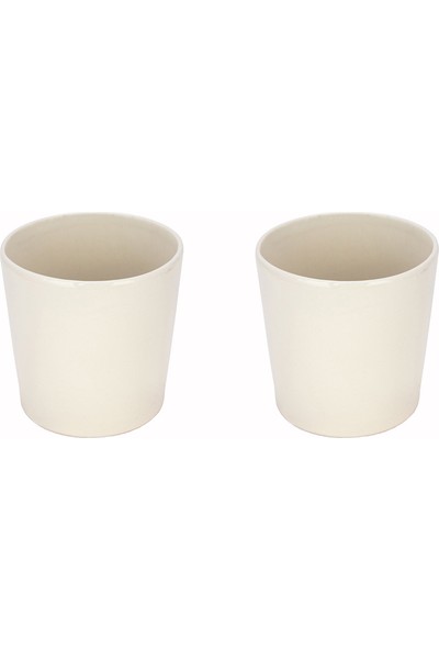 Orkide ve Sukulent Için Düz Beyaz Seramik Saksı 2 Adet Orkide ve Sukulent Için Düz Beyaz Seramik Saksı 2 Adet