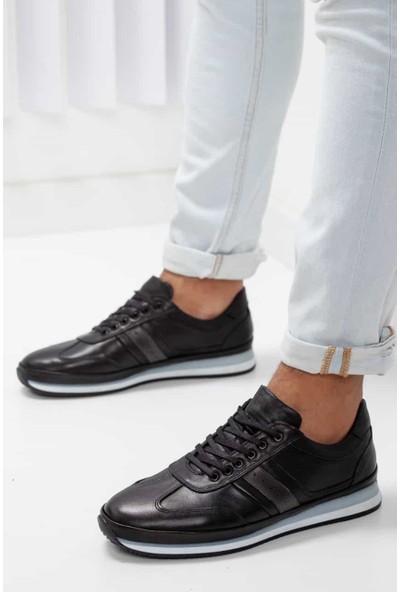 Sneaker Ayakkabı, Deri Lacivert Spor Ayakkabı