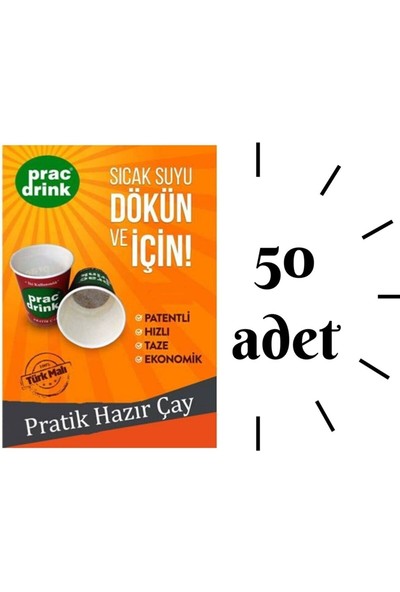 50LI Karton Bardakta Hazır Pratik Çay 50LI Karton Bardakta Hazır Pratik Çay