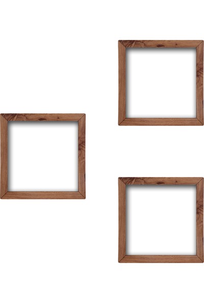 Yeditepe Hayat 3 Adet 25X25 Ahşap Kare Çerçeve