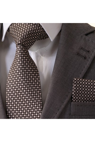 Exve Exclusive Kahverengi Krem Kareli Mendili Sabit Dikişli Kravat Mendil Seti Kravat Mendil Seti Exve Exclusive Kahverengi Krem Kareli Mendili Sabit Dikişli Kravat Mendil Seti Kravat Mendil Seti