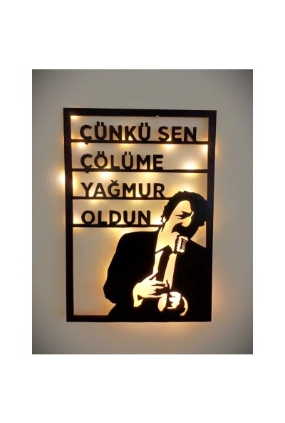 Gift Store Müslüm Gürses Çünkü Sen Çölüme Yağmur Oldun Silüeti Ledli Işıklı Tablo Pilli 50 x 35 Gift Store Müslüm Gürses Çünkü Sen Çölüme Yağmur Oldun Silüeti Ledli Işıklı Tablo Pilli 50 x 35