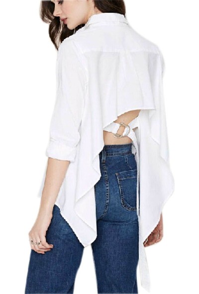 Afurdel Kadın Beyaz Erkek Arkadaş Gömleği (Yurt Dışından)