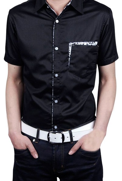 Afurdel Erkek Demirsiz Dar Kesim Düz Düğme Önden Gömlek (Yurt Dışından)