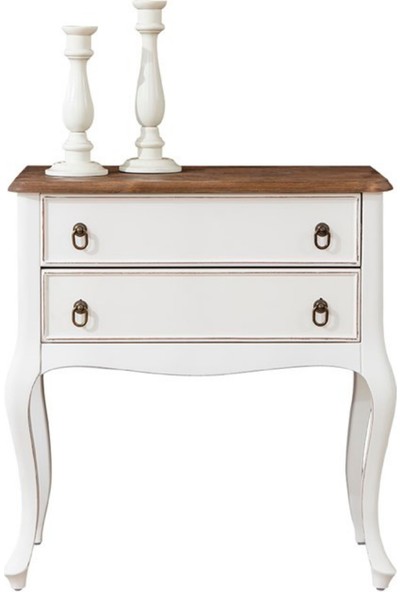 Roys Ahşap B3540 Beyaz Üstü Ceviz Eskitme Çift Çekmeceli Komodin Telefonluk Roys Ahşap B3540 Beyaz Üstü Ceviz Eskitme Çift Çekmeceli Komodin Telefonluk