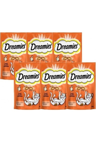 Dreamies 6 Adet Dreamies Tavuklu Kedi Ödülü 60 gr