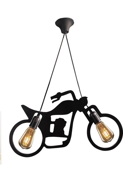Utku Tasarım Çapır Motor Bisiklet Avize Sarkıt Modern Rustik Dekoratif Retro 2 Li Lamba Utku Tasarım Çapır Motor Bisiklet Avize Sarkıt Modern Rustik Dekoratif Retro 2 Li Lamba