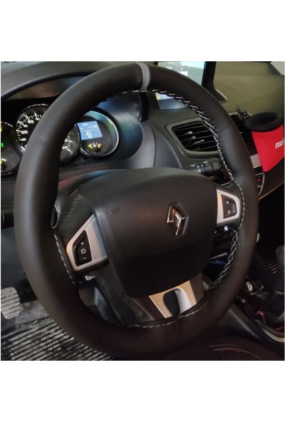 Gürler Oto Kılıf ve Aksesuar Dikmeli Direksiyon Kılıfı Gri Yüzüklü 37-39CM