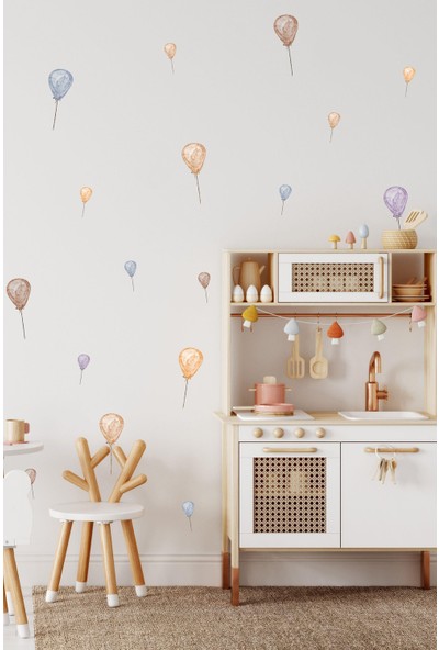 Msticker Suluboya Desenli Balonlar Çocuk Bebek Odası Dekorasyon Sticker Seti Msticker Suluboya Desenli Balonlar Çocuk Bebek Odası Dekorasyon Sticker Seti