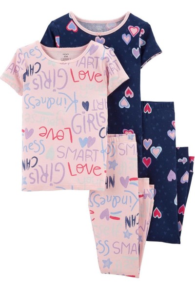 Carter's 4'lü Kız Çocuk Pijama Seti 3M978110 Carter's 4'lü Kız Çocuk Pijama Seti 3M978110