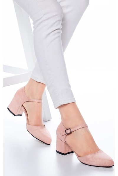 La Boss Pudra Süet Kadın Klasik Topuklu Ayakkabı