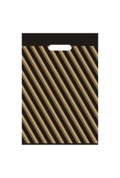 Çizgili Siyah Poşet Takviyeli Diagonal Poşet Mağaza Poşeti 50X60 cm (No 5) 50 Adet Çizgili Siyah Poşet Takviyeli Diagonal Poşet Mağaza Poşeti 50X60 cm (No 5) 50 Adet