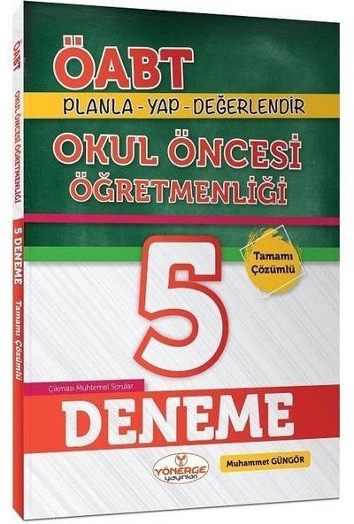 Yönerge 2021 Öabt Okul Öncesi Öğretmenliği 5 Deneme Çözümlü - Muh