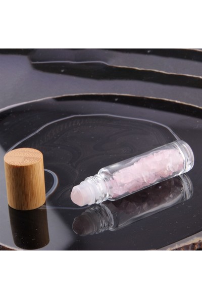 Pembe Kuvars Doğal Taş Esans ve Yağ Şişesi - 150 Ml, 8 cm Bambu Kapak Pembe Kuvars Doğal Taş Esans ve Yağ Şişesi - 150 Ml, 8 cm Bambu Kapak