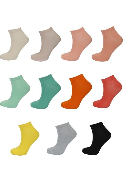 Renkli Kadın Patik 11’li Çorap