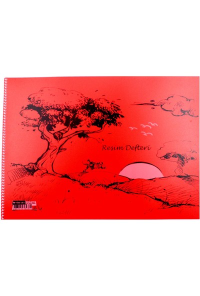 Sim 35X50 Spiralli Plastik Kapak 25 Yaprak Resim Defteri