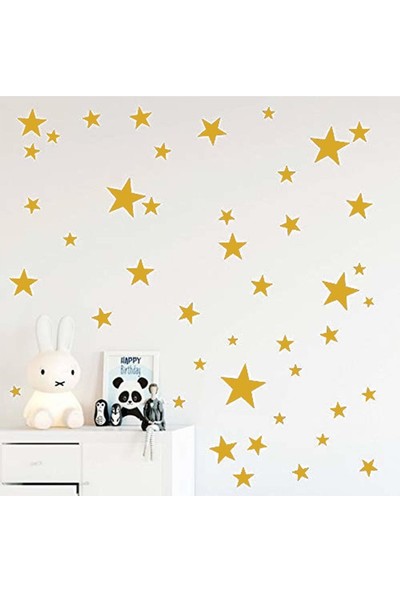 100'LÜ Yıldız Duvar Sticker 3 - 4 - 5 cm Pembe