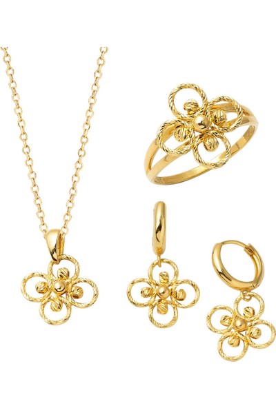 Gelincik Dorika Toplu 3'lü Altın Set