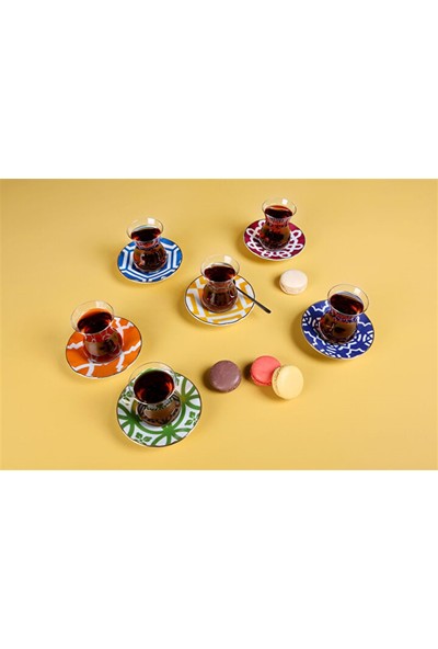 Porland Porland Morocco Karışık Renk Çay Bardak Takım 12 Parça