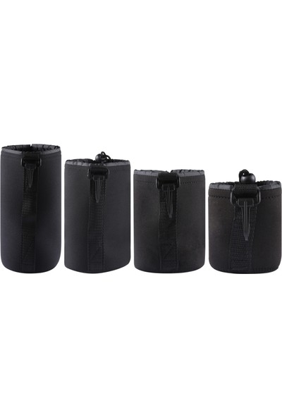 4 Adet Neopren Slr Kamera Lens Taşıma Çantası（siyah）