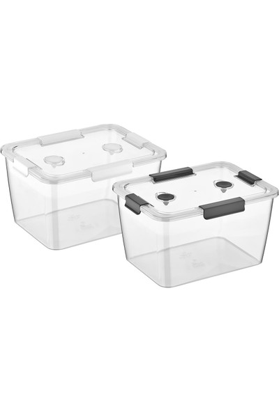 Selka Şeffaf Siyah Kapaklı Plastik Saklama Kabı Selka Şeffaf Siyah Kapaklı Plastik Saklama Kabı