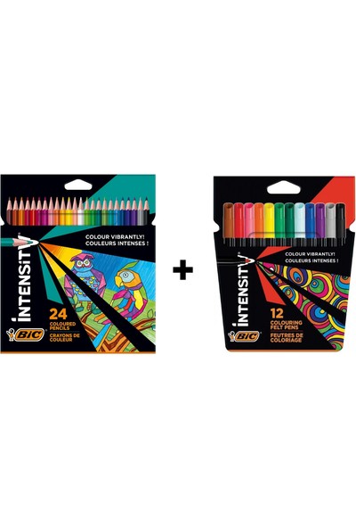 Bic Intensity 24'lü Kuru Boya ve 12'li Intensity Keçeli Kalem Seti Bic Intensity 24'lü Kuru Boya ve 12'li Intensity Keçeli Kalem Seti