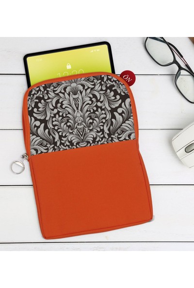 Bk Gift Retro Motif Tasarımlı Taşınabilir Koruyucu Tablet Kılıfı & Organizer Çanta - Turuncu-2 Bk Gift Retro Motif Tasarımlı Taşınabilir Koruyucu Tablet Kılıfı & Organizer Çanta - Turuncu-2
