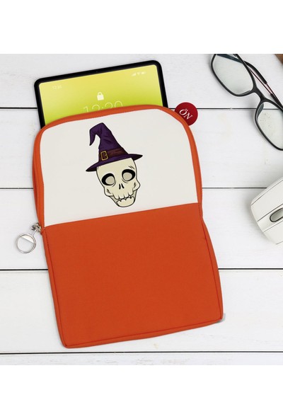 Bk Gift Kurukafa Tasarımlı Taşınabilir Koruyucu Tablet Kılıfı & Organizer Çanta - Turuncu-4 Bk Gift Kurukafa Tasarımlı Taşınabilir Koruyucu Tablet Kılıfı & Organizer Çanta - Turuncu-4