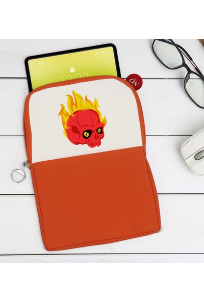 Bk Gift Kurukafa Tasarımlı Taşınabilir Koruyucu Tablet Kılıfı & Organizer Çanta - Turuncu-5 Bk Gift Kurukafa Tasarımlı Taşınabilir Koruyucu Tablet Kılıfı & Organizer Çanta - Turuncu-5